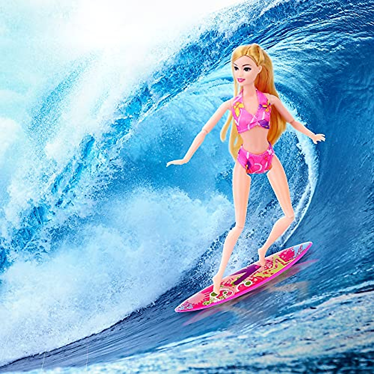 ZITA ELEMENT 44 Pcs 11.5 Inch Girl Doll Swimsuits Clothes and Accessories Mermaid Bikini Swimwear Bathing Suits Outfits with Shoes Swimming Ring Glasses Diving Suit Surfboard Beach Chair