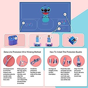 [2022 Advanced Styles]DIY Protector Stitch Set,Data Cable USB Charger Data Line Earphone Wire Saver Protector Compatible for iPhone 11 Pro Max XS XR X 7 8 Plus iPad iPod Series (Stitch)