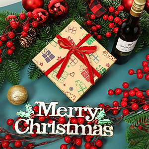 Syhood Christmas Velvet Ribbon with Gold Edge Waterproof Wrapping Velvet Wired Ribbon Decoration for Xmas Wreath Bows Floral Craft Ornaments(3/8 Inch x 60 Yard,Red)