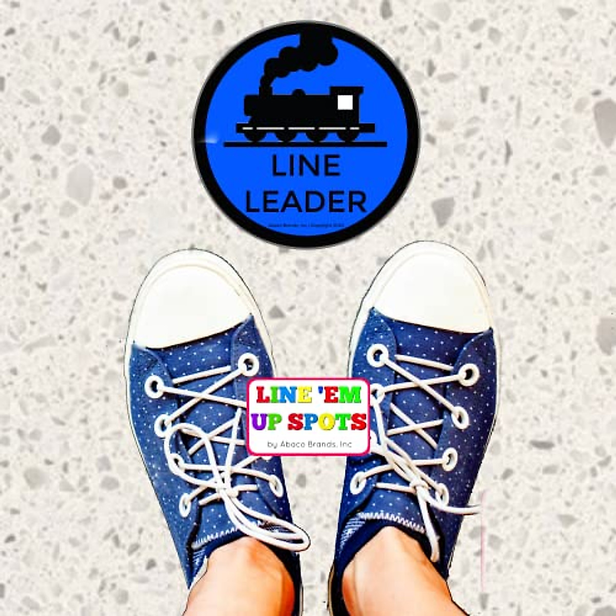 Classroom Floor Decals - 36 Multicolored Number Spots for Learning