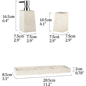 Haibing Shower Dispenser Soap Dispenser Bathroom Accessories Set,3 Piece Bath Set Collection Includes Soap/Lotion Dispenser,Tray and Tumbler 350ml/11.8in Lotion Bottle Liquid Soap Dispenser