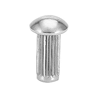 50Pcs M5 Stainless Steel, Bore Sight Round Head Knurled Shank Solid Rivets Assortment Set (M5*12)