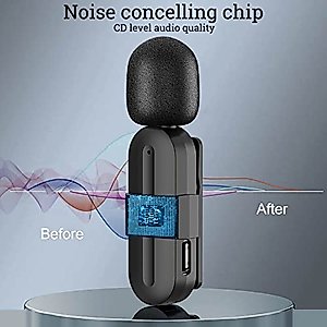 MYBESTFURN Wireless Lavalier Microphone for iPhone iPad, Android Phone,Professional Lapel Mics with Clearer Audio, Mini Microphone for Video Recording, YouTube, Interview, Tiktok, Vlog（2 Pack）