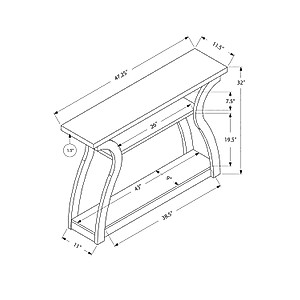 Monarch Specialties I CONSOLE TABLE, BLACK