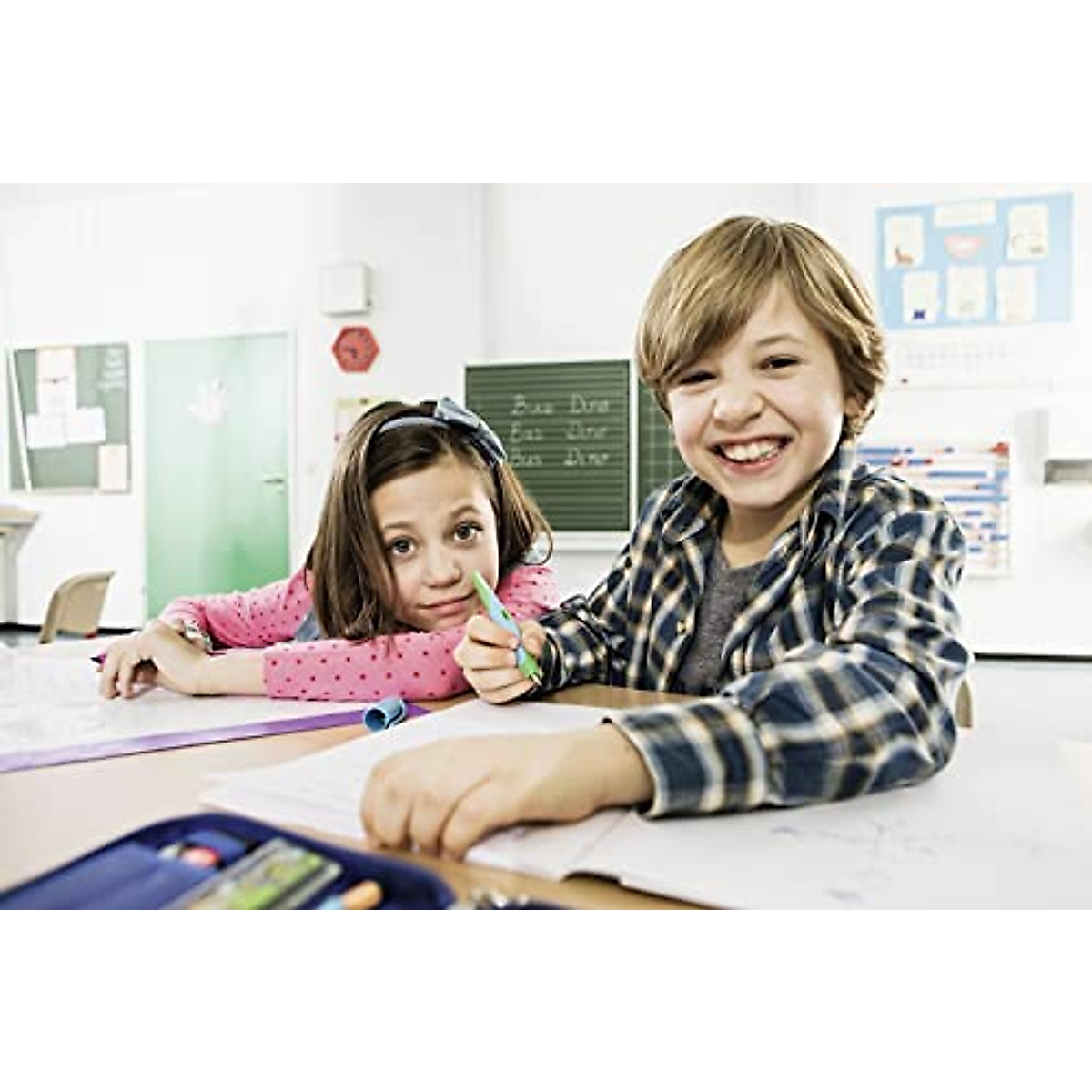 Ergonomic School Fountain Pen - STABILO EASYbirdy - M Nib - Right Handed - Turquoise/Neon Pink