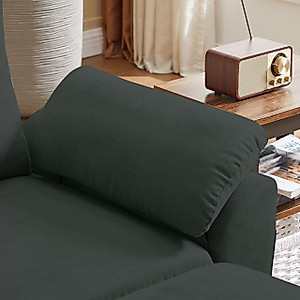 Pingliang Home 79" Convertible Sectional Sofa, Small L Shaped 3-Seat Couch with Reversible Chaise, Modern Linen Sofas Couches for Living Room, Apartment and Small Space, Black