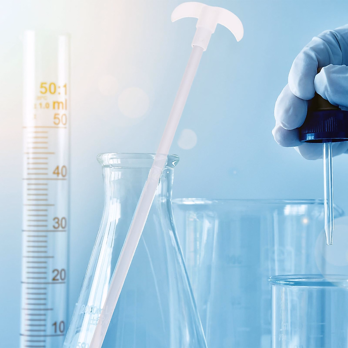 Baluue PTFE Electric Stirring Rod 310 mm/12 inch Length Stirrer with Paddle Mixer Shaft Accessories Electric Overhead Stirrer for Lab