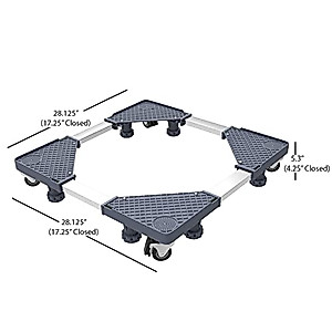Multi Purpose Dolly With 8 Feet, Locking Swivel Wheels, Levels and Adjustable Base for Moving Washer, Dryer, Appliances- 1100 Lbs Capacity By Stalwart