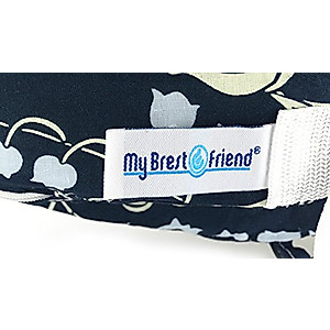 My Brest Friend Original Nursing Pillow for Breastfeeding, Nursing and Posture Support with Pocket and Removable Slipcover, Navy Bluebells