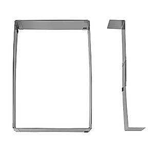 QWORK Stainless Steel Sheet Pan Extender, Adjustable Cake Mold Ring, Half Size, Square, 1 Pack