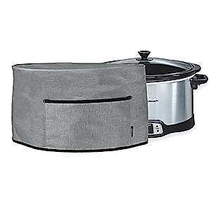 Crutello Crock Pot Cover Compatible with Hamilton Beach 6, 7 or 8 Quart Slow Cooker - Small Appliance Dust Cover Measuring 18.57" x 8.5" x 11.75"