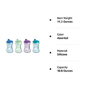 NUK Gerber GraduatesFun Grips Hard Spout Sippy Cups (Assorted, 4-Pack), 10 ounces