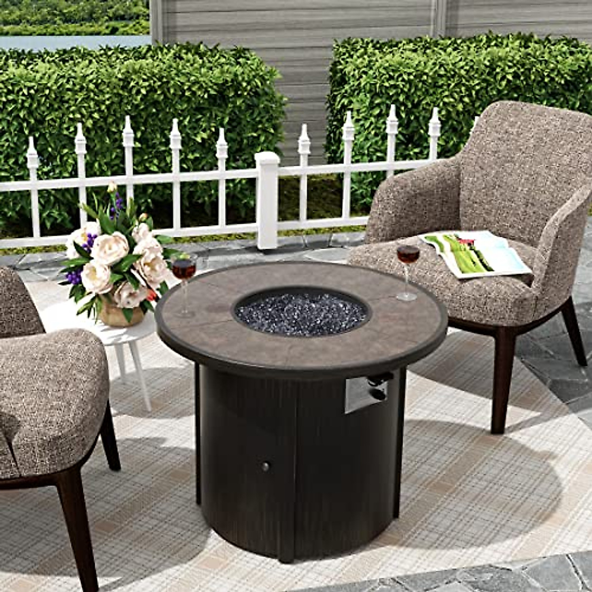 WO Outdoor Tempered Glass 1/2" inch High Heat Fire Rocks for Gas or Natural Fire Pit Table, Propane Fireplace, Safe for Outdoors and Indoor, 10 lb. - 10 Pounds (Gray Reflective)