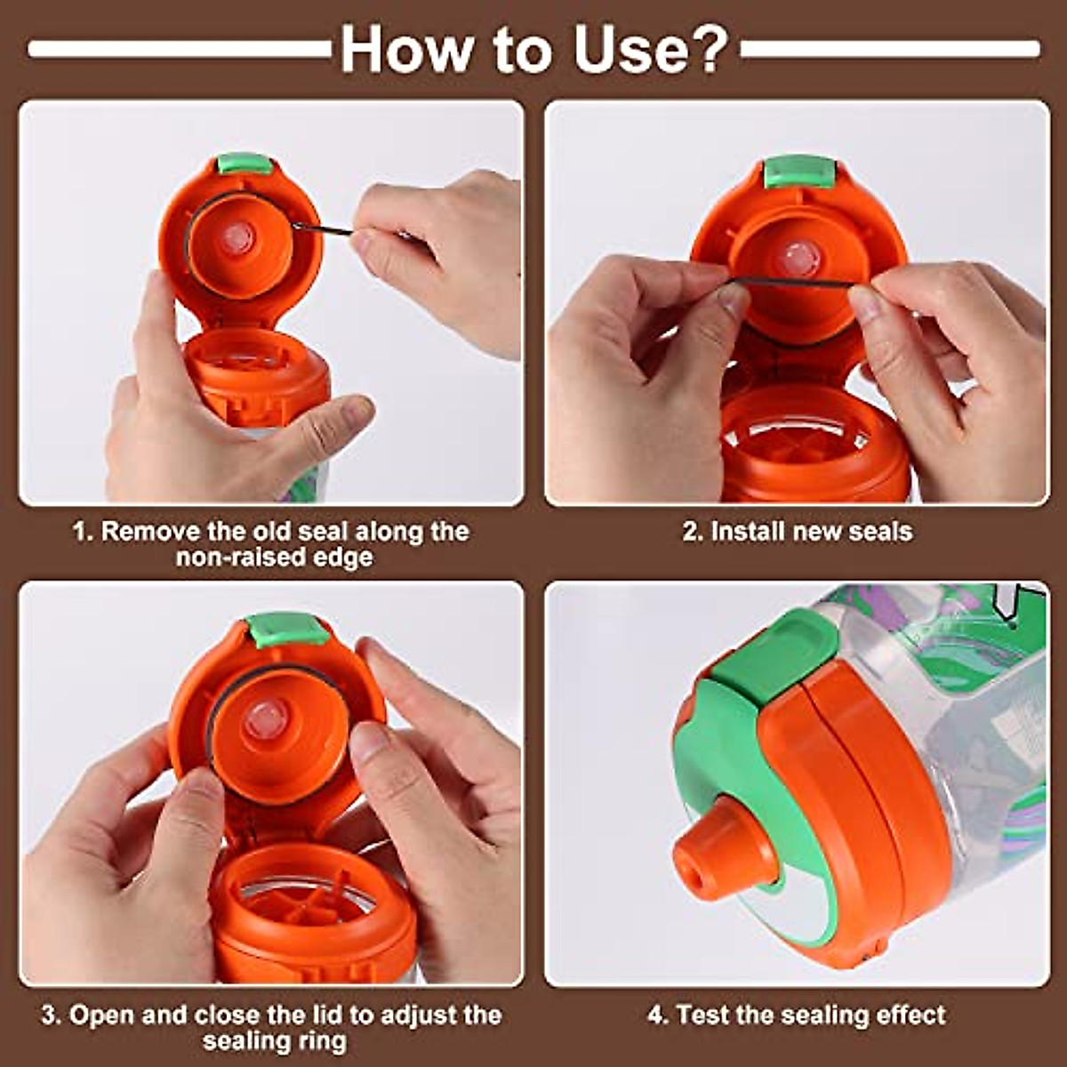 4pcs Replacement Gasket Compatible with Gatorade Water Bottle, Silicone Lid Seal Replacement for 30 oz Gatorade Gx Bottle Rubber Seal Ring Replacement Accessories Part for 30oz Gatorade GX Pods