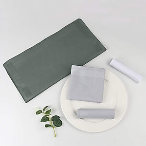 HOULIFE 100% Cotton Women's Men's Handkerchiefs, Solid Stripe Handkerchiefs for Men & Women Soft Cotton Hankies 15.7x15.7 ”