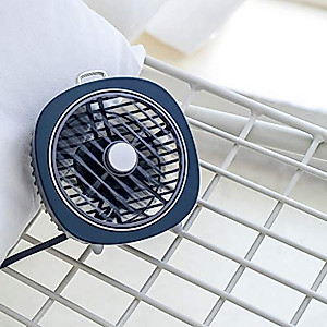 Toxz Portable Mini Fan Desktop Rotating Fan with Night Light,USB Rechargeable,Silent 3-Speed Wind,Simple Durable Small Fan,125x57x135mm