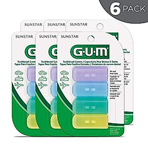 GUM Toothbrush Covers for Travel or Home (6 x 4 count) 24 Covers