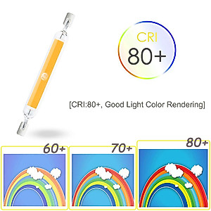 Lustaled 118MM R7S COB LED Bulbs, 9W J Type 118MM Double Ended LED Lights 120V T3 R7S Base 100W Halogen Floodlight Replacement for Garage Speciality Lighting Floor Lamps (Daylight 6000K, 2-Pack)