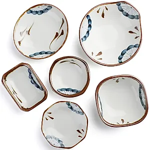 MOSYONE Soy Sauce Dish, Dipping Sauce dishes set of 6 - Elevate Your Dining Experience with Small Bowls for Side Dishes, Sushi, Tomato Sauce, Vinegar, Salad Dressing, Soy Spices and Dessert