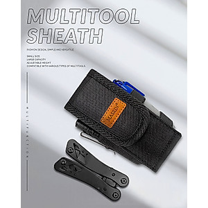Multitool Sheath-EDC Pouch,Multi Tool Holster for Belt,Small Tactical Tool Pouch Accessories,Organizer Sheath Compatible with Multi Tool Case with Leather Logo and Belt Clip for Man