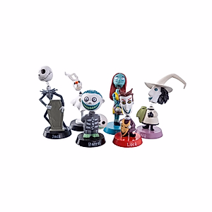 Nightmare Before Christmas Jack Skeleton 6 Piece Birthday Cake Topper Set Featuring 2" Figure Set