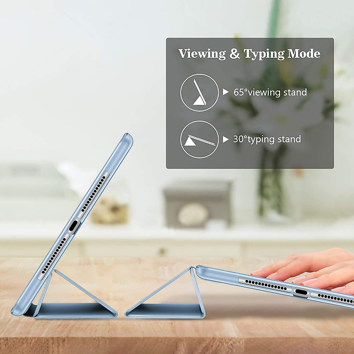 ProCase Smart Case for iPad 9.7 Inch iPad 6th 5th Generation Cases, iPad Air 2, iPad Air Case, Slim Soft TPU Cover Stand Smart Case for iPad 9.7 2018 2017 Model iPad Air 2 Air 1 -SkyBlue