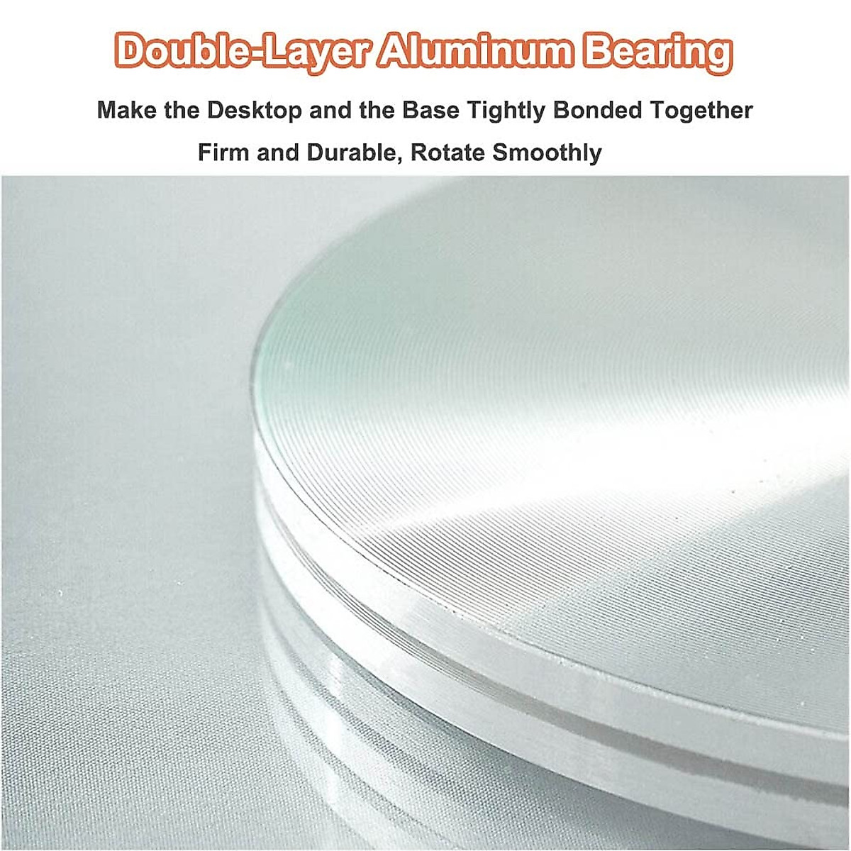 Keros Glass Clear Rotating Serving Plate, 20''/50cmTransparent Lazy Susan Turntable For Kitchen Dining Table, 47''/120cm Large Rotating Tray With Aluminum Alloy Bearing (Size : 50cm/20Inch)