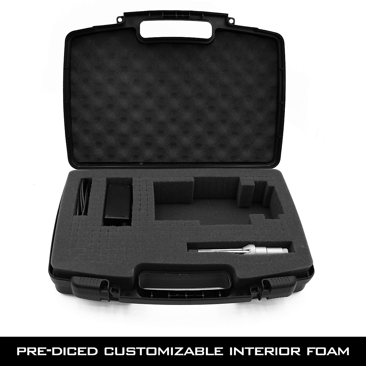 CASEMATIX Travel Case Compatible with Zoom R4 MultiTrak 32 Bit Float Recorder or Zoom H8 Handy Recorder - Hard Shell Carrier for Audio Recorders and Accessories with Customizable Foam, Case Only