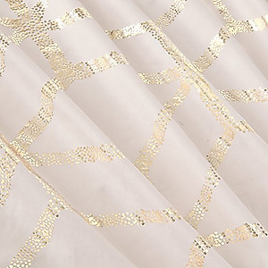 Comfort Spaces Vivian Comforter Set Ultra Soft All Season Lightweight Modern Geometric Glam Metallic Print Bedding, Matching Sham, Decorative Pillow, Full/Queen, Geometric Blush/Gold