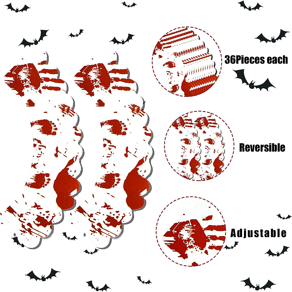 72PCS Halloween Cupcake Toppers Supplies 36 PCS Zombie Hand Tombstone Cupcake Toppers And 36 PCS Horror Red Handprint Cupcake Wrapper For Halloween Party Zombie Theme Party