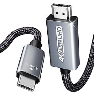 BENFEI USB C to HDMI 3 Feet Cable [4K@60Hz, Aluminum Shell, Nylon Braided], Thunderbolt 3/4/5 Compatible with iPhone 15 Pro/Max, MacBook Pro/Air 2023, iPad Pro, Surface Book 2, Galaxy S23 and More