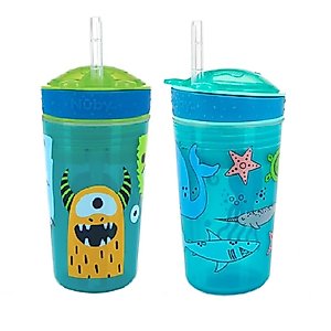 Nuby Snack N' Sip 2 in 1 Snack and Drink Cup (Aqua/Blue)