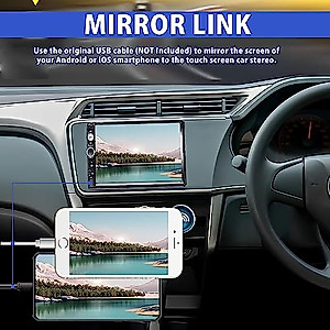 Gxegauy Double Din Car Stereo, 7 Inch Stereo with Bluetooth Compatible Apple Carplay and Android Auto, Audio Receivers HD Touchscreen,FM Radio, USB/TF/AUX Port