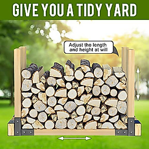 Urban Deco Firewood Rack Outdoor Bracket Kit - Log Racks Outdoor For Firewood Adjustable Log Holder Heavy Duty Firewood Rack Brackets 2x4 Wood Racks Outdoor For Firewood - Black Wood Rack - Pack Of 2