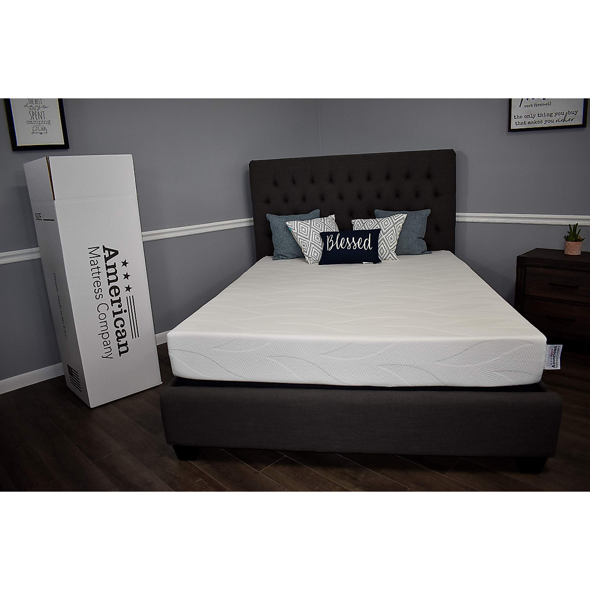 American Mattress Company 6" Graphite Infused Memory Foam-Sleeps Cooler-100% Made in The USA-Medium Firm (Short King - 72x75)