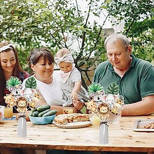 28 Pcs Safari Table Centerpieces Baby Shower Decorations Centerpiece Sticks Oh Baby Centerpieces Tables Toppers for Boys Kids Party Supplies