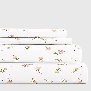 Linen Market 3 Piece Twin Bedding Sheet Set (Pink Floral) - Sleep Better Than Ever with These Ultra-Soft & Cooling Bed Sheets for Your Twin Size Bed - Deep Pocket Fits 16" Mattress