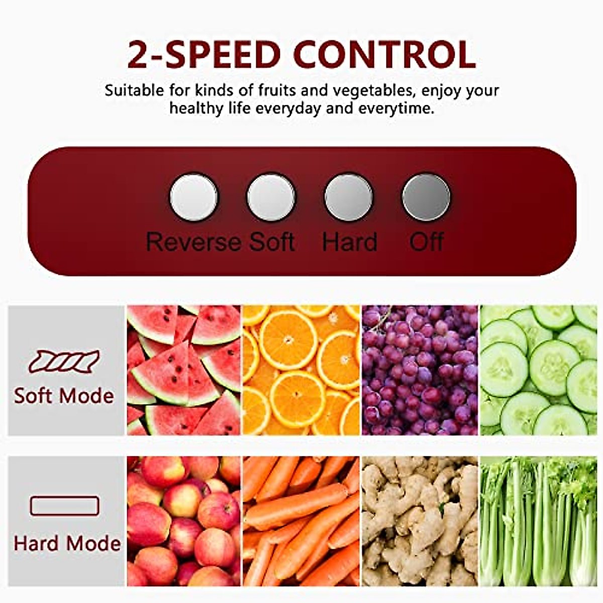 KOIOS Juicer, Masticating Slow Juicer Extractor with Reverse Function, Cold Press Juicer Machine with Quiet Motor, BPA-FREE Juicer Easy to Clean