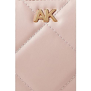 Anne Klein AK Quilted Pouch wrislet with Chain, Petal Pink/Petal Pink