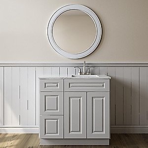 LOVMOR 36'' Bathroom Vanity Sink Base Cabinet with 2-Doors, Storage Cabinet with 3-Drawers on The Left, Suitable for Bathrooms, Kitchens, Laundry Rooms and Other Places.