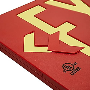 LFI Lights | Photoluminescent Exit Sign | Red Thermoplastic Housing | 50' Viewing Distance | Wall, Ceiling, or Side Mount | Single Sided | Optional Knockout Arrows | UL Listed | PA3-R-50-S