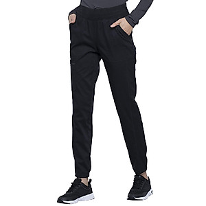 Cherokee Women Scrubs Pant Workwear Revolution Natural Rise Jogger WW011, M, Black