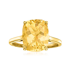 Ross-Simons 4.60 Carat Citrine Ring in 18kt Gold Over Sterling. Size 8