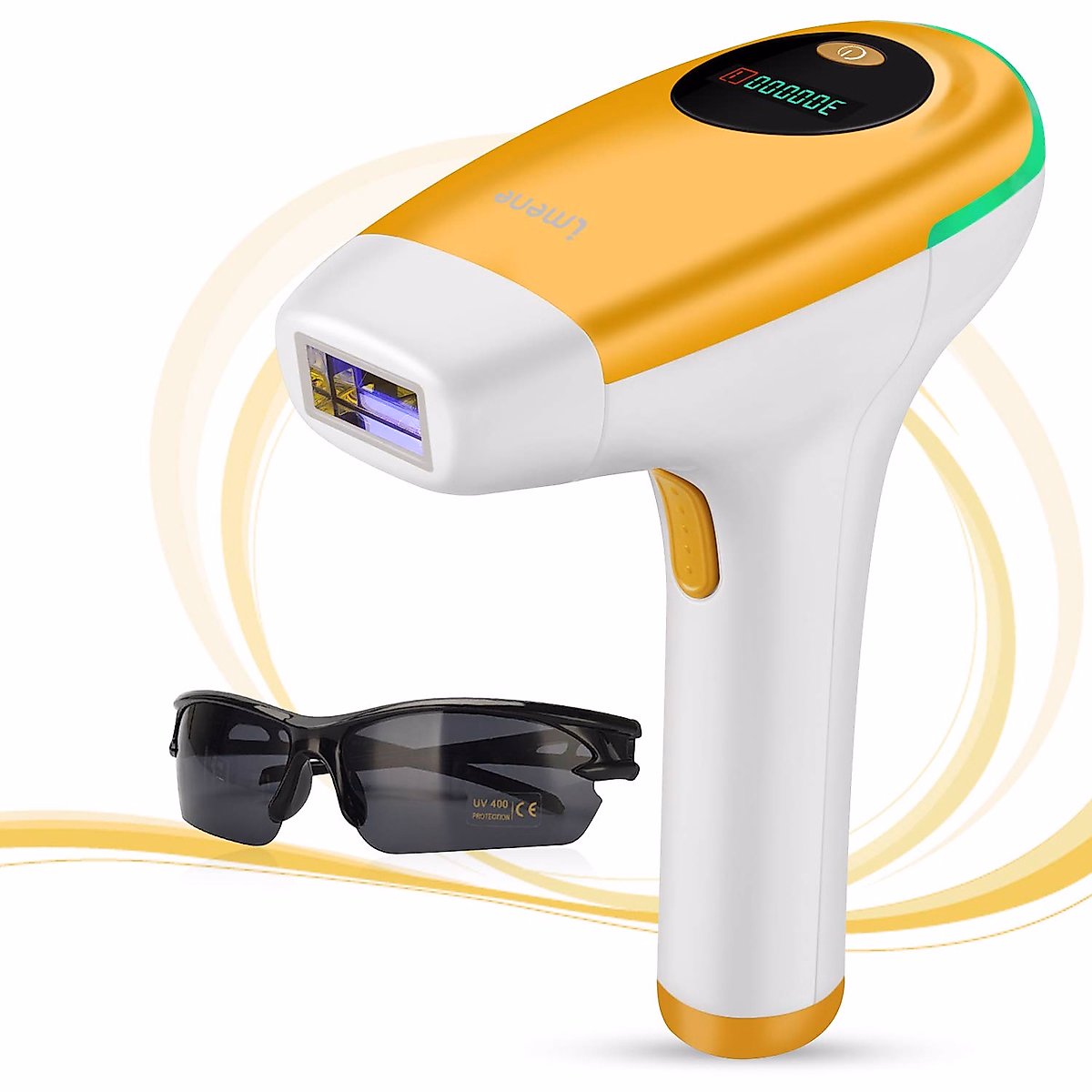 IMENE Painless IPL Hair Remover - Yellow (Ideal for Bikini, Legs, Arms, Armpits - Intense Pulsed Light Technology)