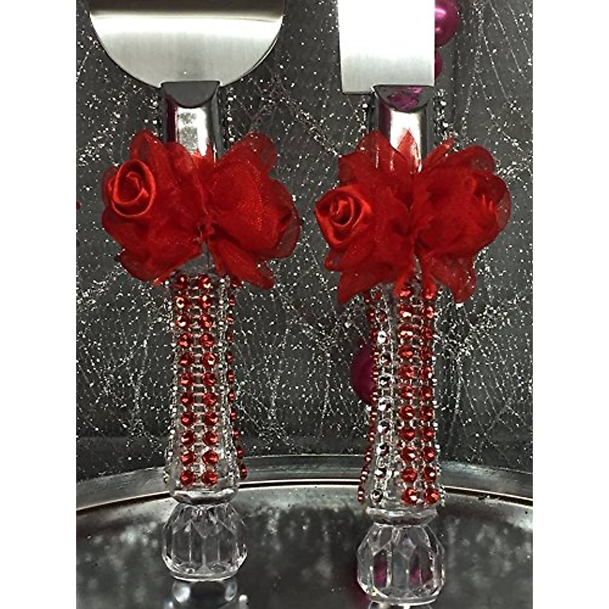Wedding Red Cake Server & Knife Set Reception Ceremony Party Supplies