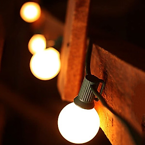 Pallerina G40 Frosted Replacement Bulbs, 25 Pack 5 Watt G40 Replacement Light Bulbs for string lights with 12/C7 Candelabra Base, G40 Incandescent Bulbs for Indoor Outdoor Decorative