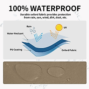 Easy-Going Patio Umbrella Cover Outdoor Offset Umbrella Cover Waterproof Cantilever Parasol Cover for 7.5ft to 11.5ft Banana Frame Umbrella, Camel