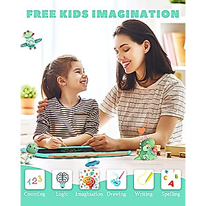 Derabika LCD Writing Tablet for Kids Dinosaur Toys,13.5 Inch Drawing Pad Doodle Board, Toddler Toys Drawing Board Birthday Gift, Drawing Tablet for Boys Girls 3 4 5 6 7 8 Years Old(Green)