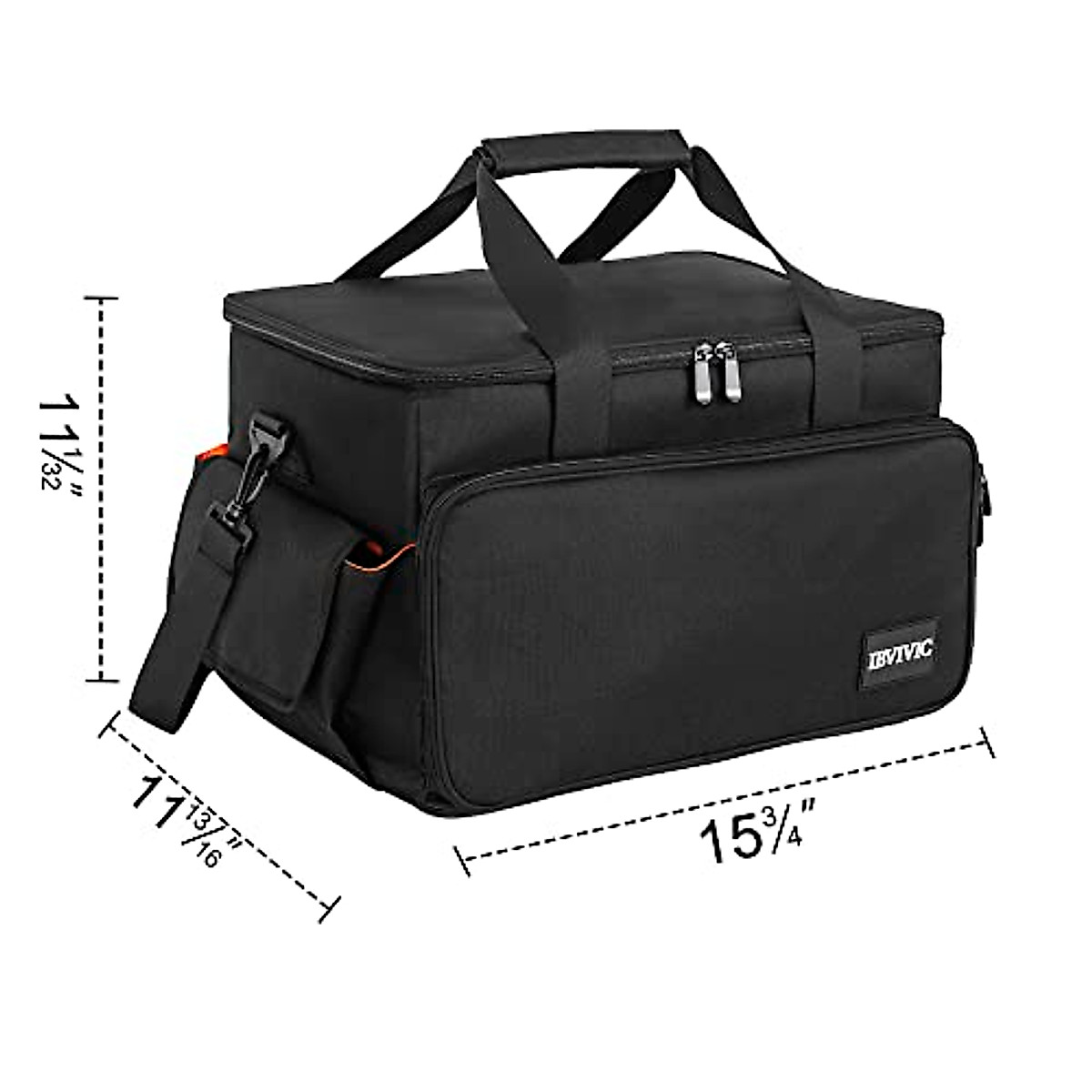 IBVIVIC High Capacity Gig Band Cable File Bag, 600D Oxford With with Adjustable Dividers and Double Separate Bags, for Cords, Sound Equipment, DJ Gear, Musician Accessories