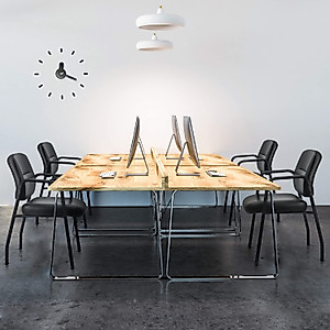 JUMMICO Office Guest Chair Reception Chair for Office Reception Lobby PU Leather Waiting Room Chair with Armrests Executive Office Chair Upholstered Set of 2, Black